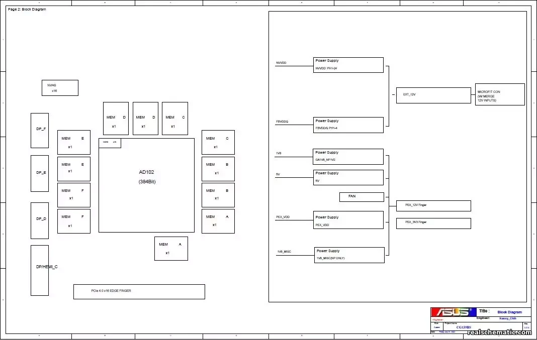 Schematic boardview ASUS TUF Gaming GeForce RTX 4090 OC 24G